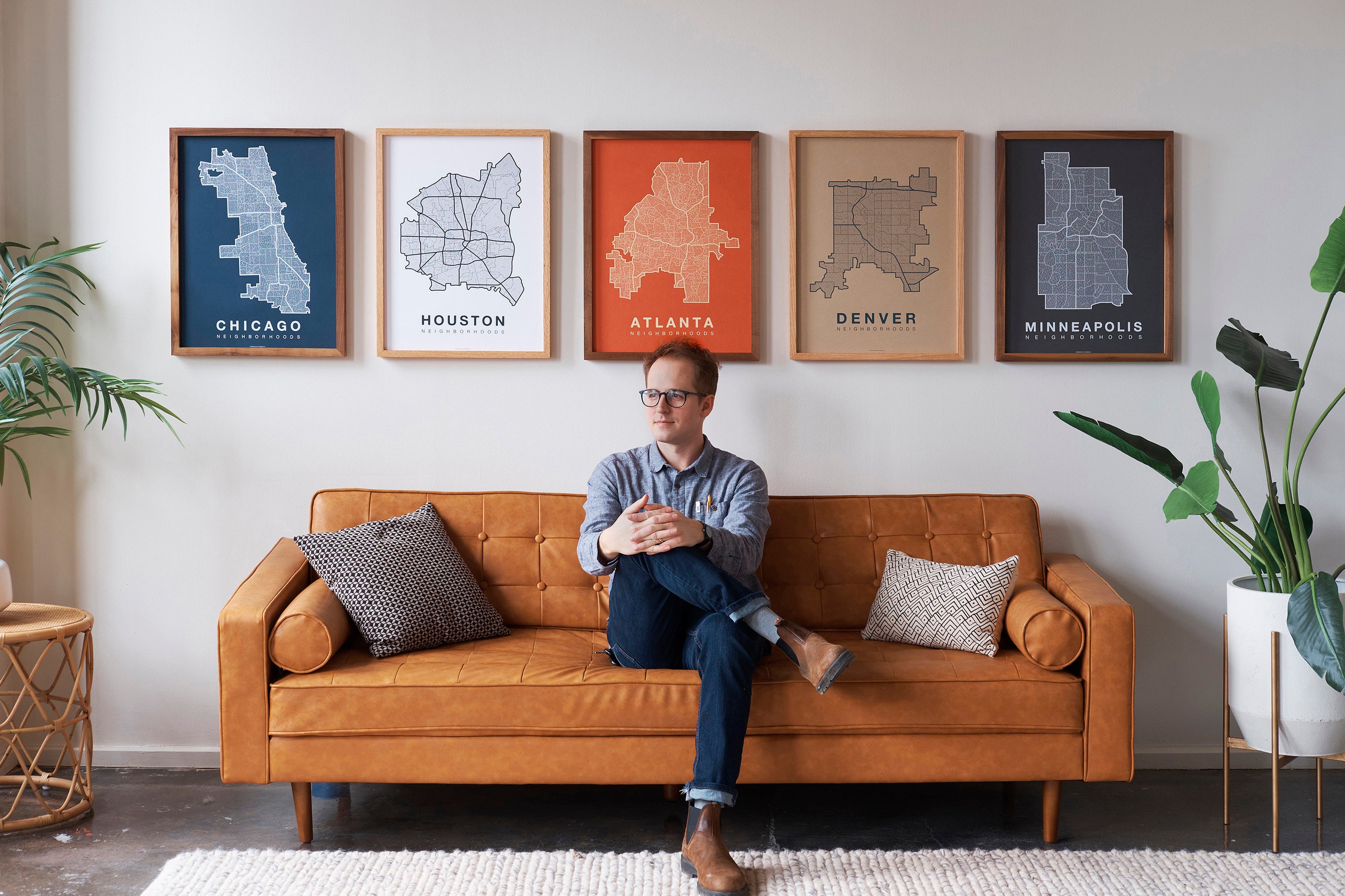 Native Maps City Prints | City Neighborhood Map Art