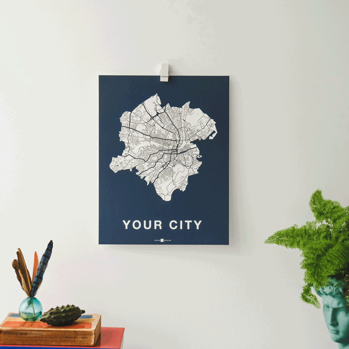 Native Maps City Prints | City Neighborhood Map Art