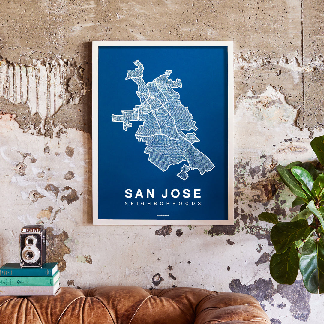 San Jose Neighborhood Map Poster | San Jose City Map Art Print – Native ...