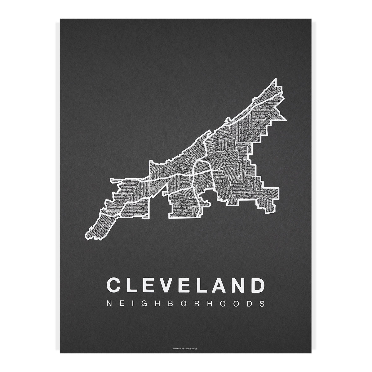 Cleveland Neighborhood Map | Cleveland Map Art Poster – Native Maps