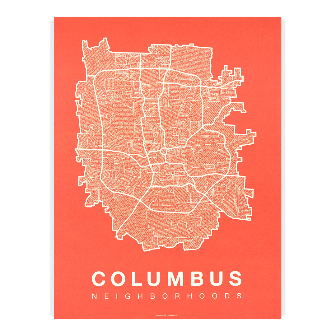 Columbus Neighborhood Map Poster | Columbus City Map – Native Maps