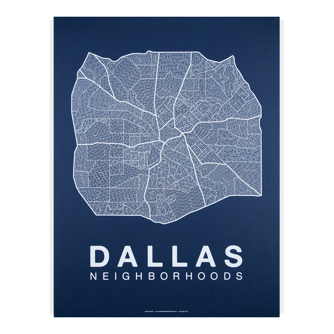 Dallas Map Poster | Map of Dallas Neighborhoods | Native Maps