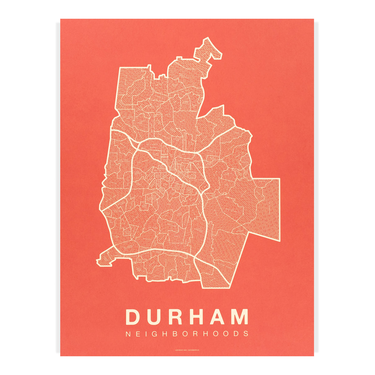 Durham Neighborhood Map Poster | Durham City Map Art Print – Native Maps