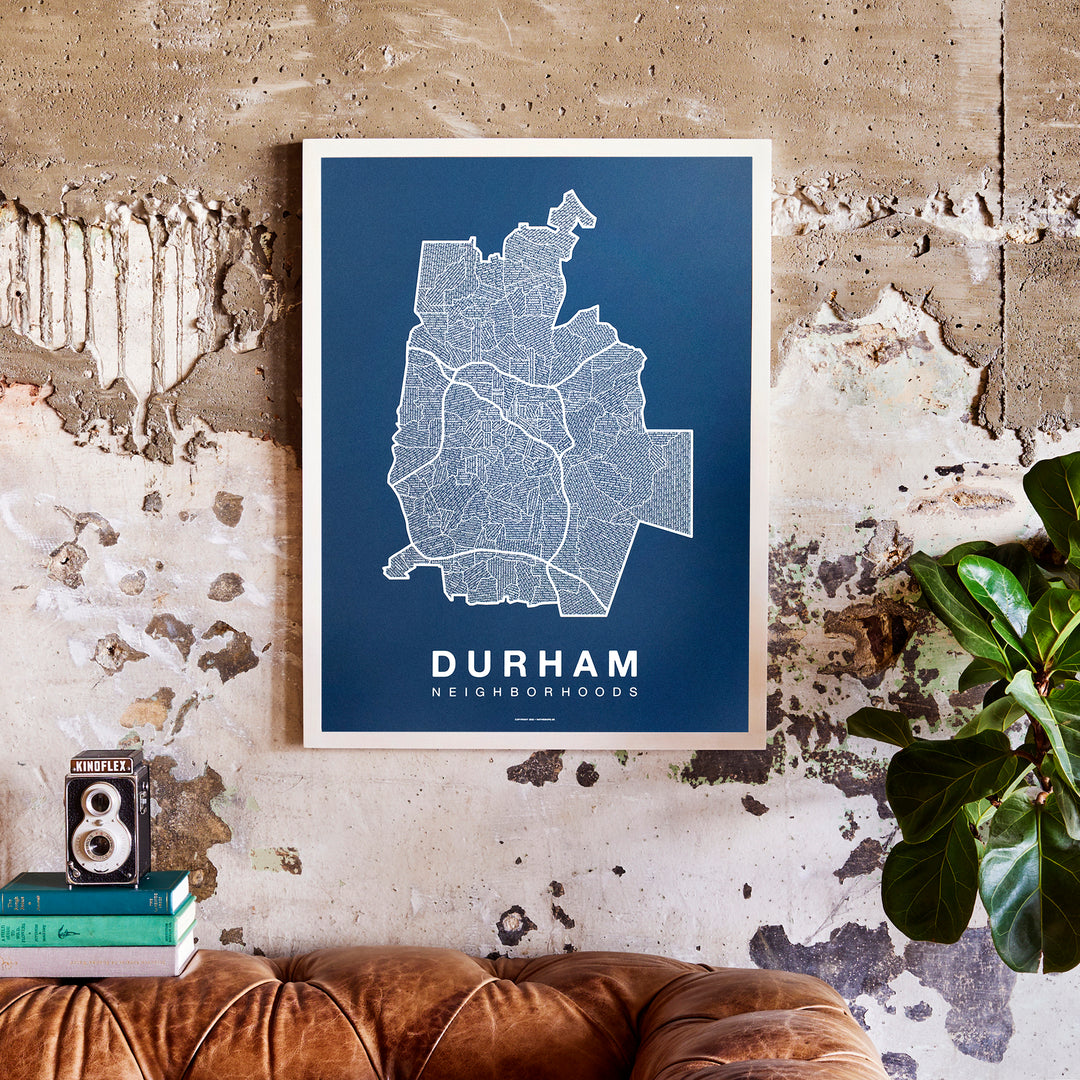 Durham Neighborhood Map Poster | Durham City Map Art Print – Native Maps