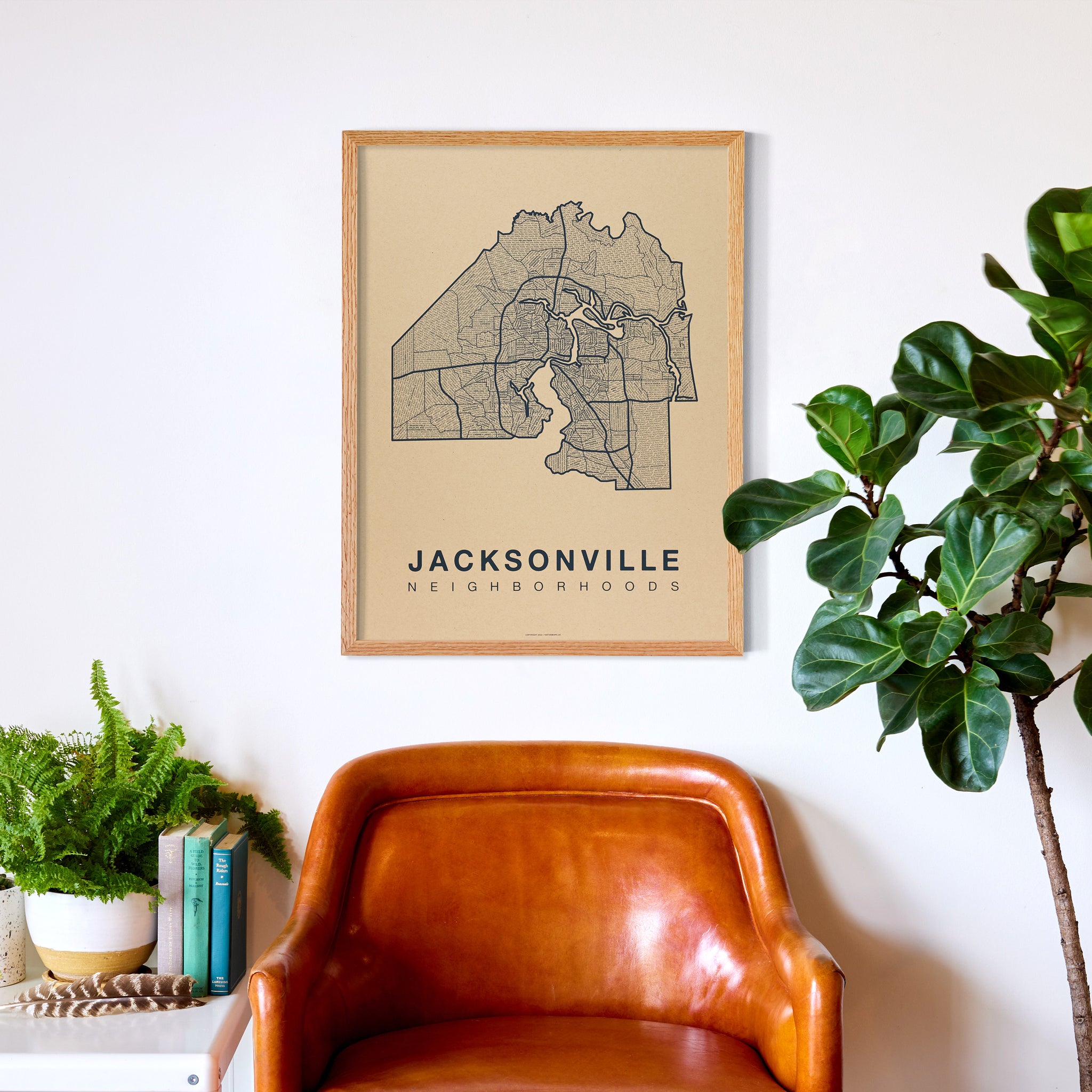Jacksonville Neighborhood Map Poster | Jacksonville City Map Art Print ...