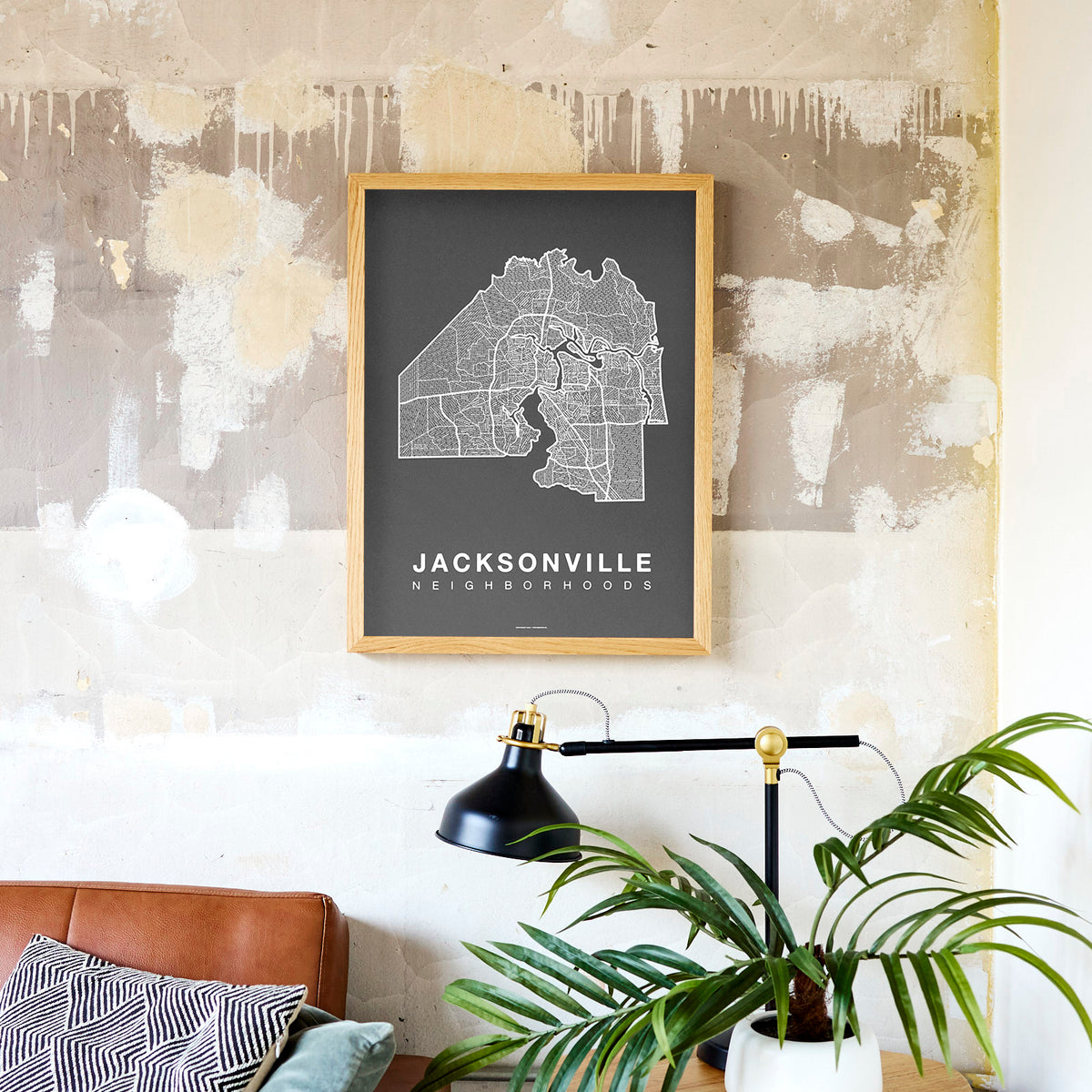 Jacksonville Neighborhood Map Poster | Jacksonville City Map Art Print ...