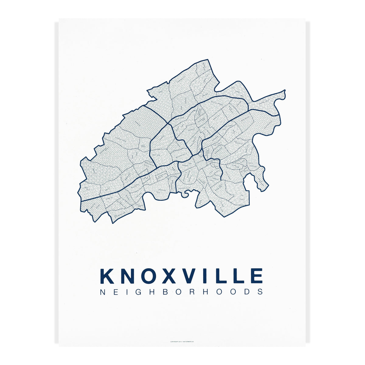 Knoxville Neighborhood Map Print | Native Maps