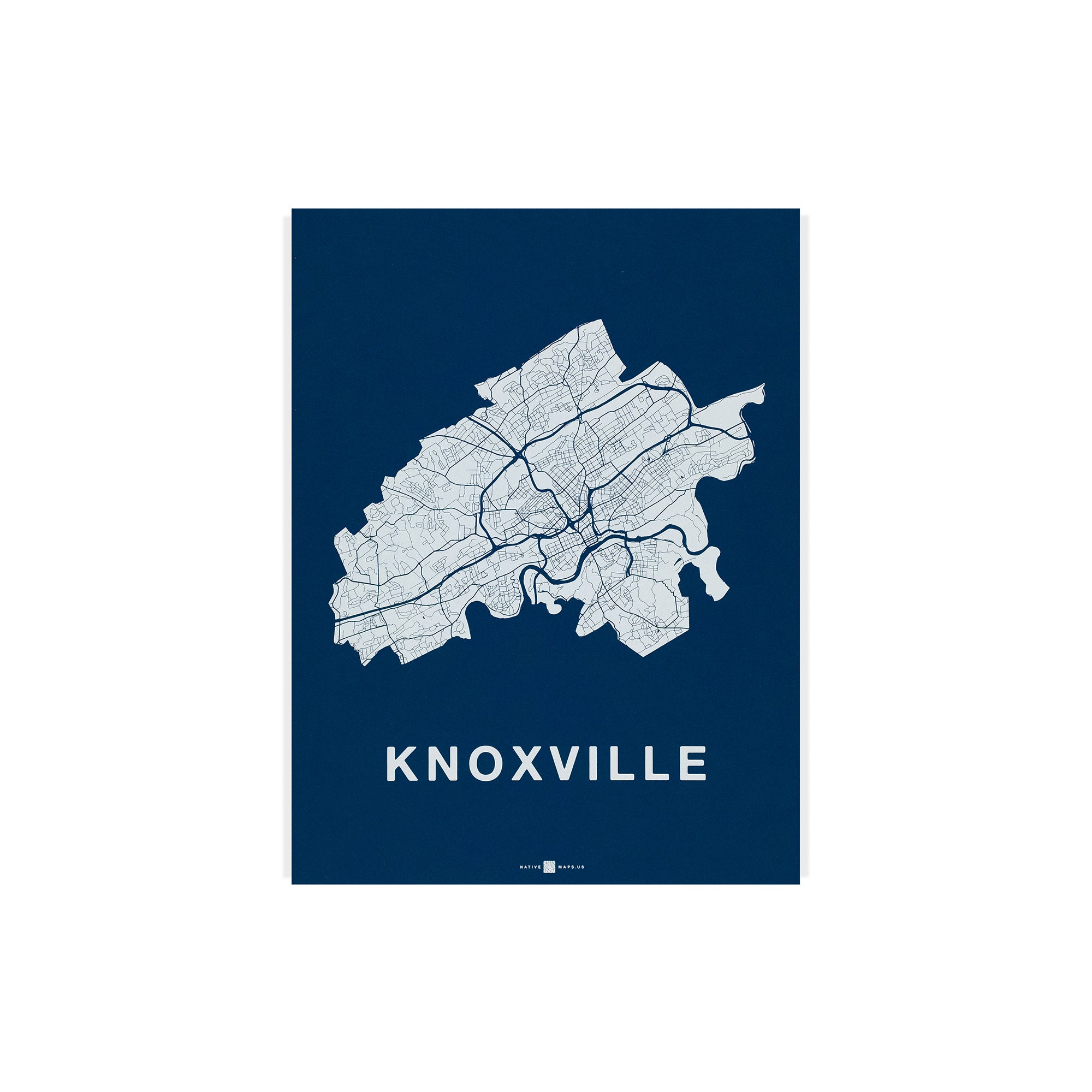 Knoxville TN Street Map Poster | Knoxville TN Map Art Print – Native Maps