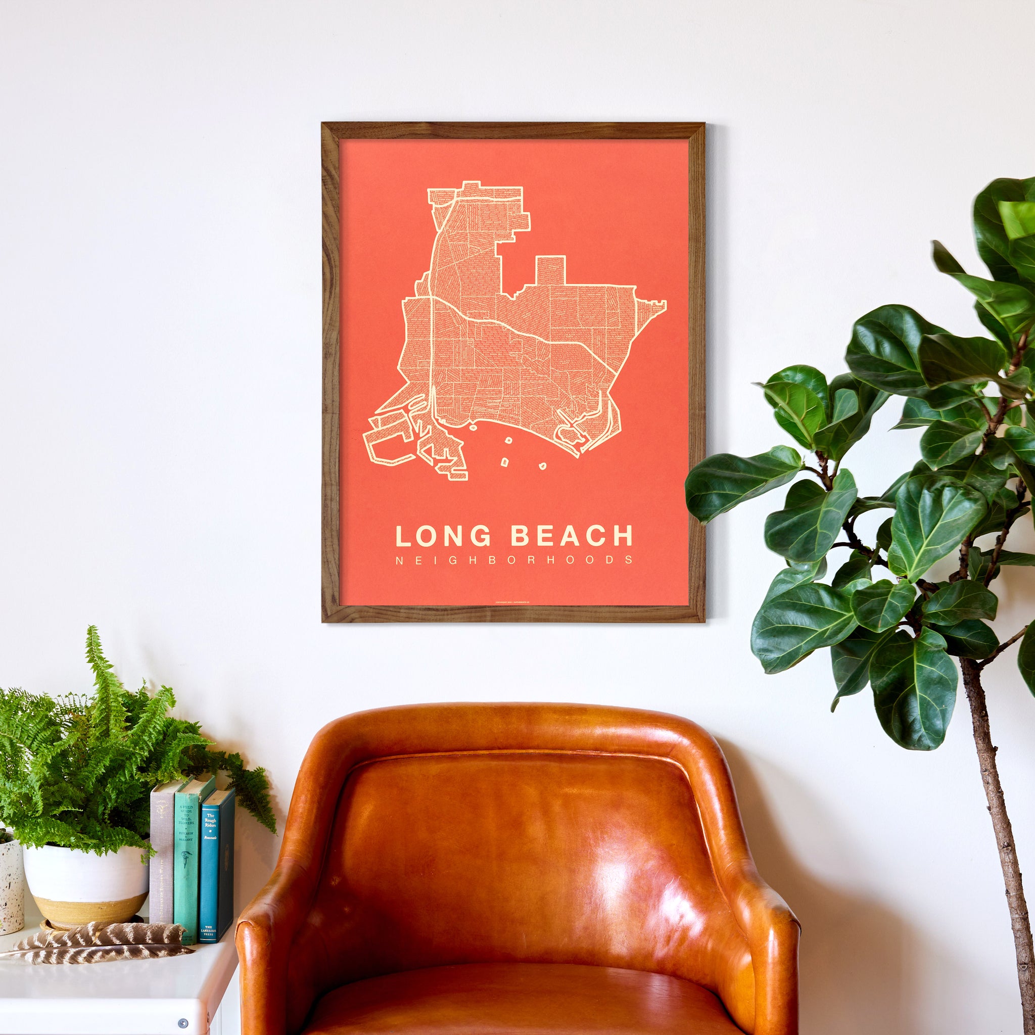 Long Beach Neighborhood Map Poster | Long Beach City Map Art Print ...