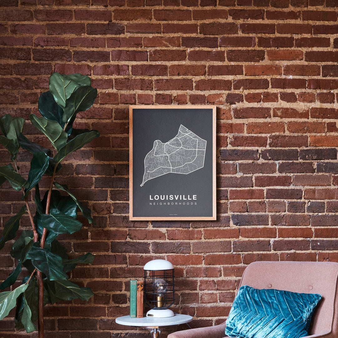 Louisville Neighborhood Map Poster | Louisville City Map Art Print ...