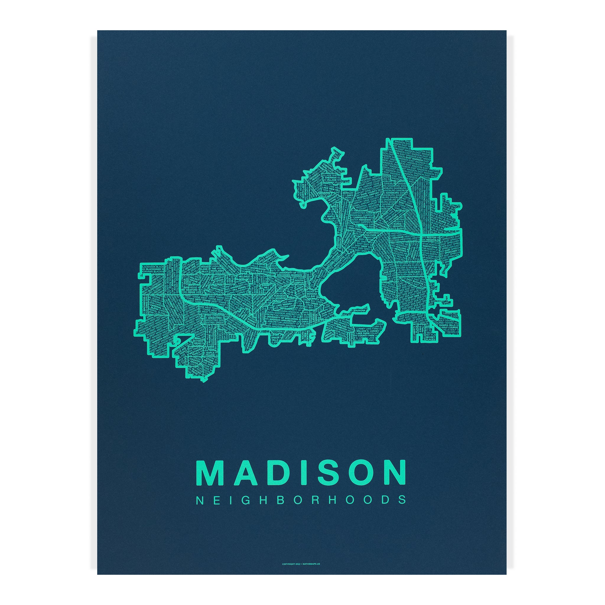 Madison Neighborhood Map Poster | Madison City Map Art Print – Native Maps