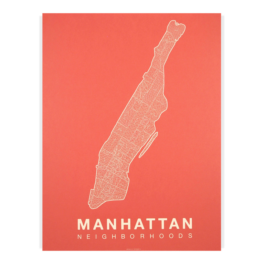 Manhattan Neighborhood Map | Manhattan Map Art Print – Native Maps