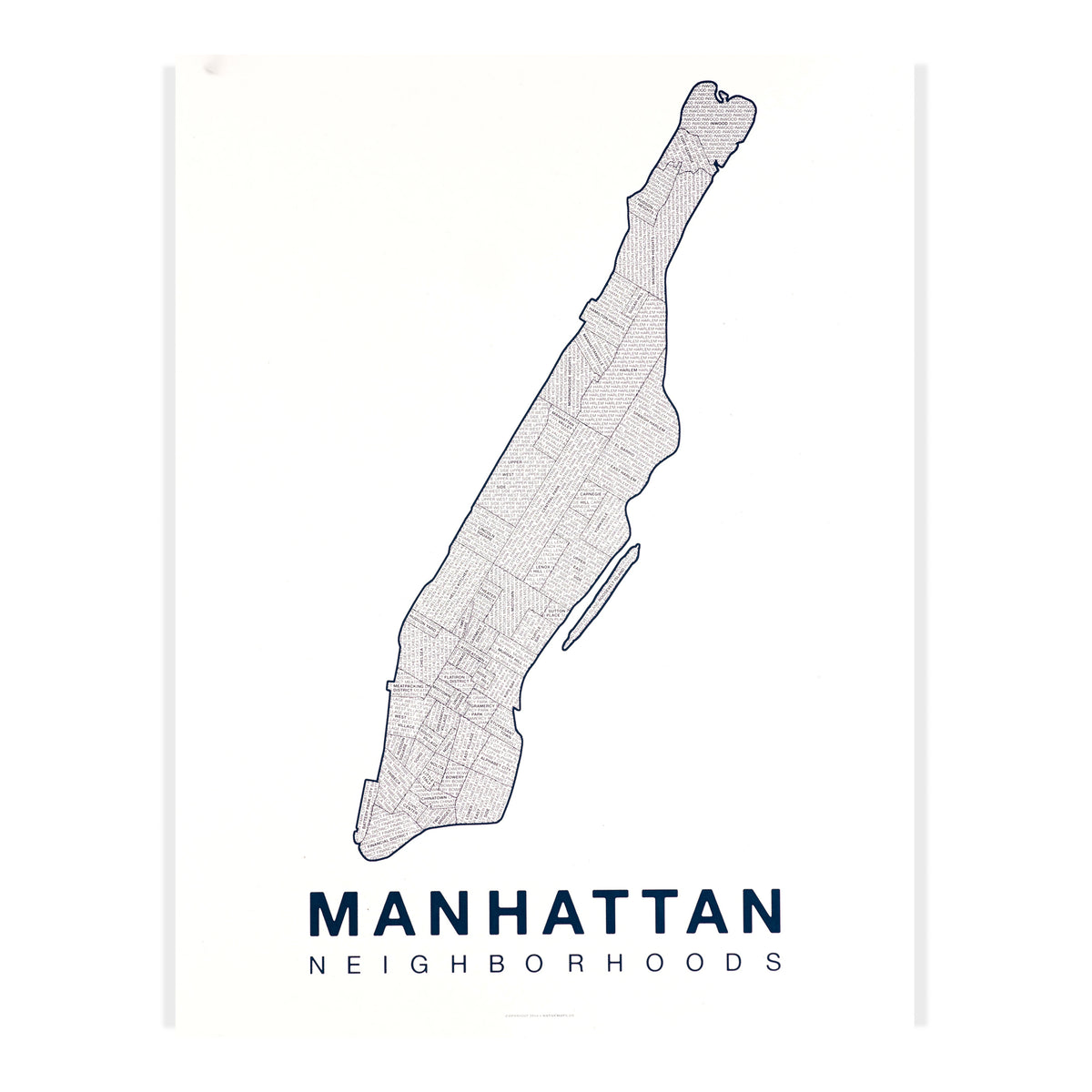 Manhattan Neighborhood Map | Manhattan Map Art Print – Native Maps