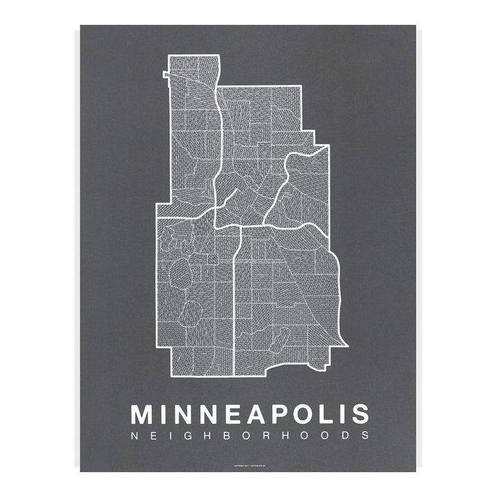 Minneapolis Neighborhood Map | Minneapolis Map Art Print – Native Maps