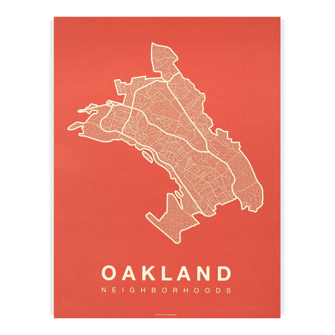Oakland Neighborhood Map Poster | Oakland City Map – Native Maps