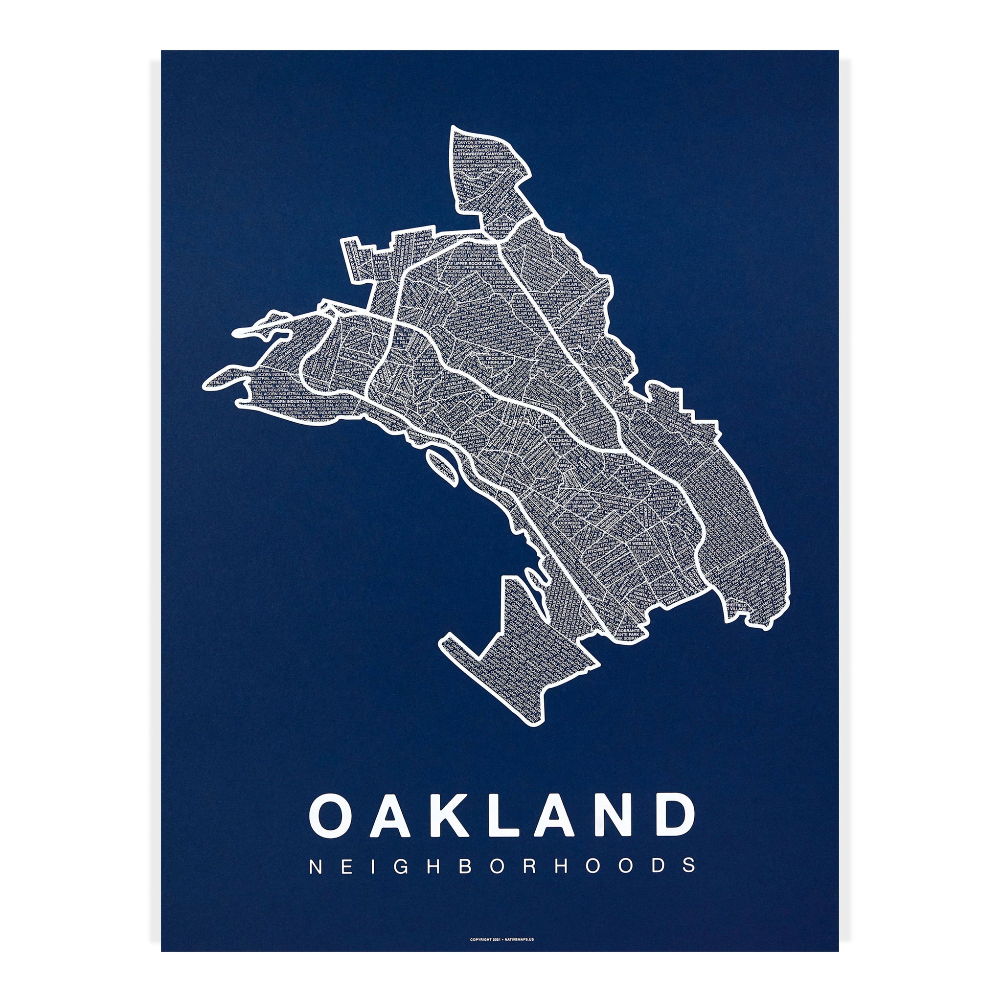 Oakland Neighborhood Map Poster | Oakland City Map – Native Maps