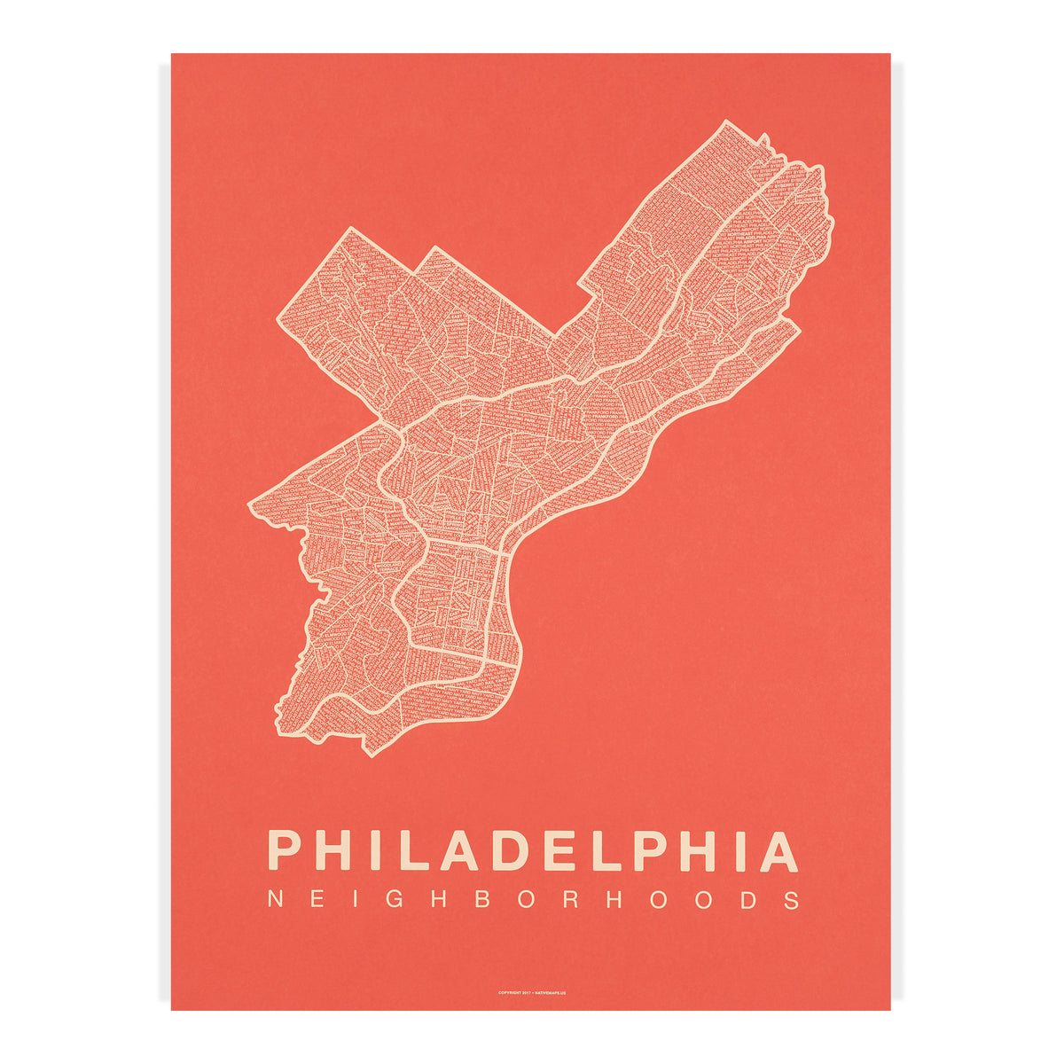Philadelphia Neighborhood Map | Philadelphia Map Art Print – Native Maps
