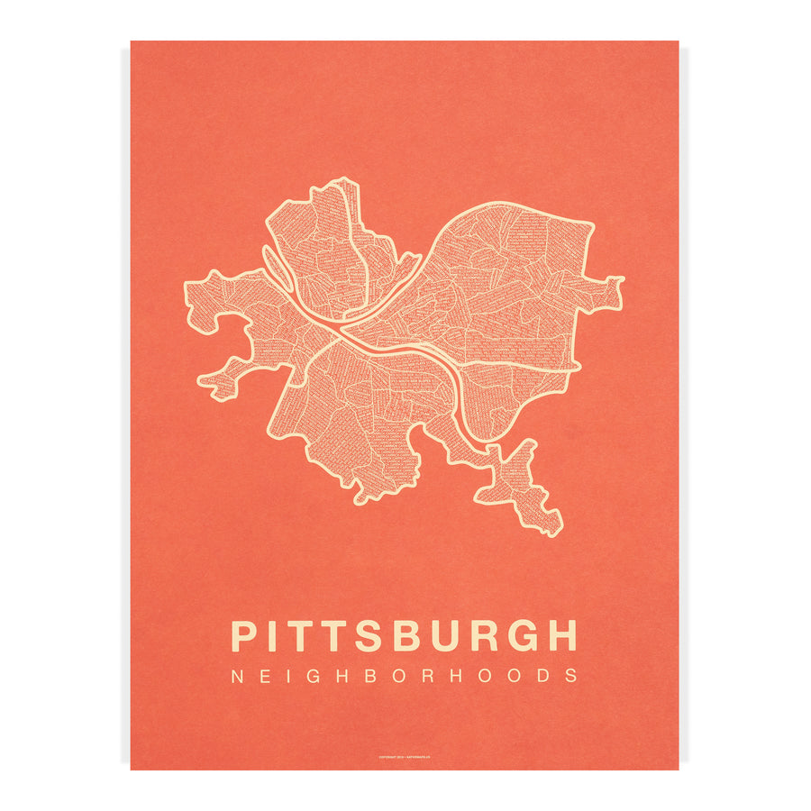 Pittsburgh Neighborhood Map | Pittsburgh Map Art Poster – Native Maps
