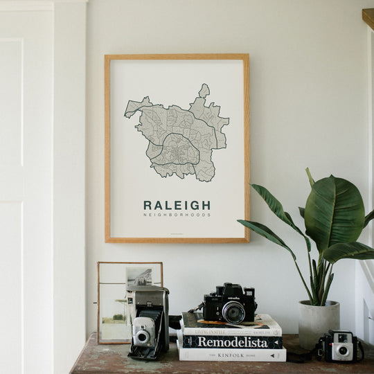 Raleigh Neighborhood Map Poster | Raleigh City Map Art Print – Native Maps