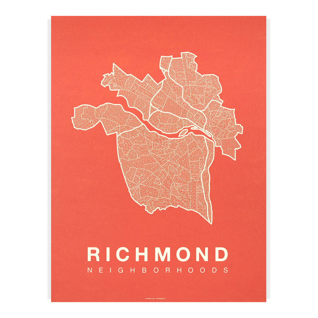 Richmond Neighborhood Map Poster | Richmond City Map – Native Maps