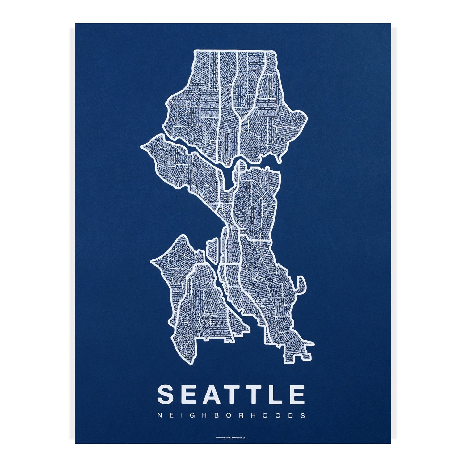 Seattle Neighborhood Map | Seattle Map Art Poster – Native Maps