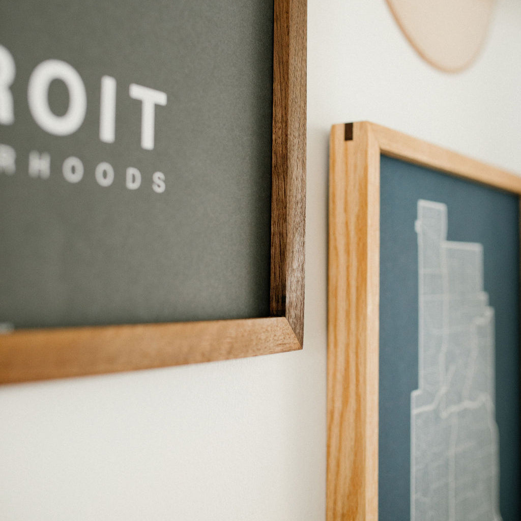 Craftsman Frame | Glassless Thin Walnut/Oak Poster Frame – Native Maps